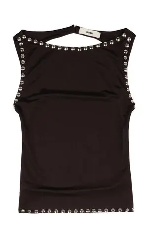 SIEDRES Zelna Studded Cutout Tank Top - Brown