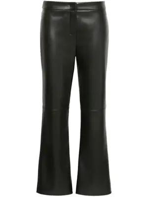 MAX MARA `S Leather Cropped Pants - Black