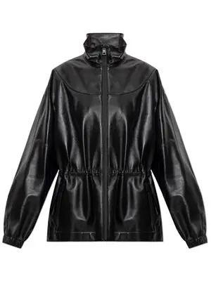 Givenchy Leather Zip-up Jacket With Drawstring Waist - Black