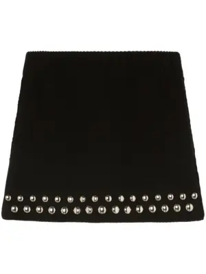 Alanui Love And Studs Mini Skirt - Black