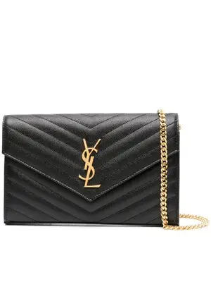 Saint Laurent Classic Cassandre Chain Pouch - Black