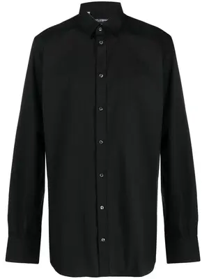 Dolce & Gabbana Gold Shirt In Stretch Cotton Poplin