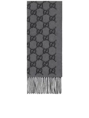 Gucci Gg Cashmere Scarf - Gray
