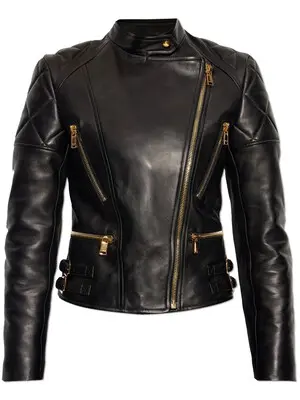 Versace Lamb Leather Jacket - Black