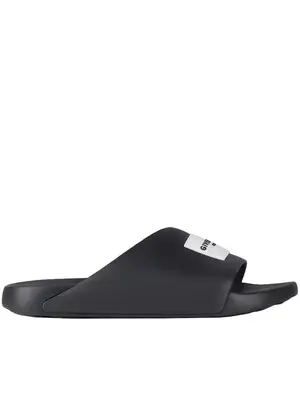 Givenchy Label Slide Flat Sandal - Black