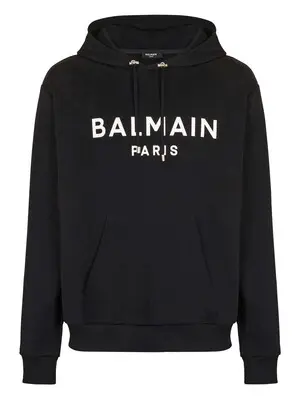 Balmain Classic Hoodie With Logo - Black