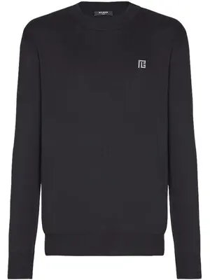 BALMAIN PARIS Classic Crew Neck Sw - Black