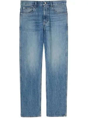 Gucci Slim-fit Tapered Cotton Denim Pants - Blue