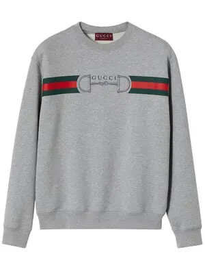 Gucci Cotton Jersey Sweatshirt With Print - Gray