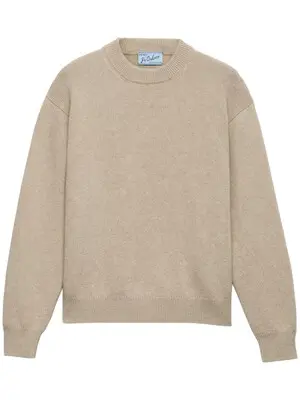 Prada Crew Neck Sweater In Re-cashmere - Brown