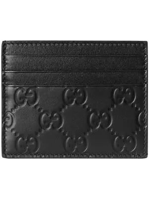 Gucci Gg Emblem Card Holder - Black