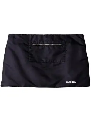 Miu Miu Technical Gazare And Fleece Skirt - Blue