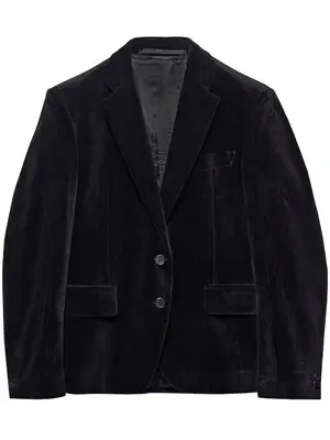 Prada Single-breasted Velvet Jacket - Black
