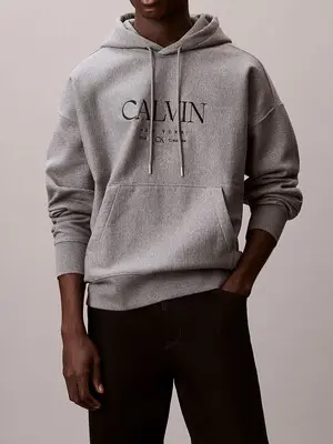 Calvin Klein Ls Premium Fleece Calvin Graphic - Gray