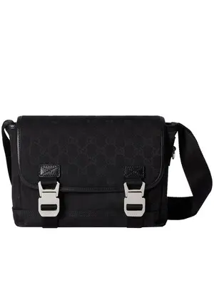 Gucci Small Gg Fabric Crossbody Bag - Black