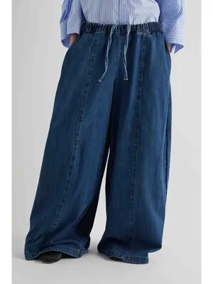 MEIMEIJ Wide Leg Denim Pants - Blue