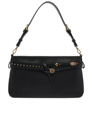 Pinko Mini Belt Bag With Antique Gold Details - Black