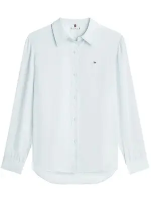 Tommy Hilfiger Linen Relaxed Ls Shirt - Blue