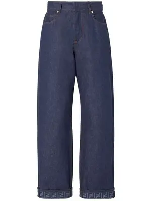Fendi Ff Reverse Denim Jeans - Blue