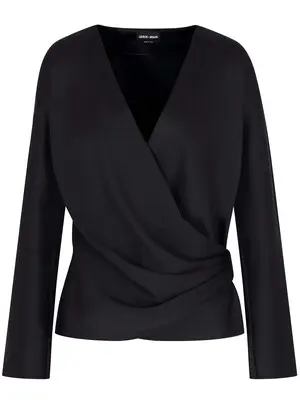 Giorgio Armani Silk Double Satin Shirt - Black