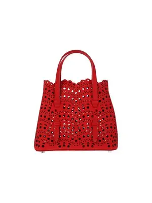 Alaïa Mina 20" Perforated Calfskin Tote Bag - Red