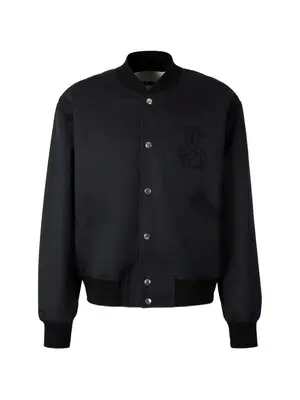 JIL SANDER Bomber Jacket With Logo Detail - Black