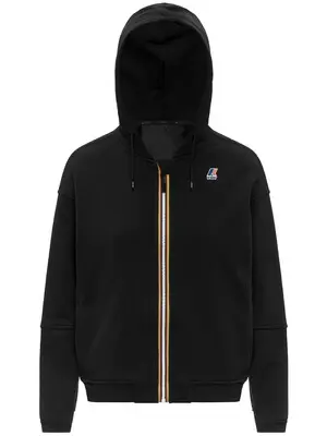 K-WAY Lara Poly Cotton Hooded Sweatshirt With Full Zip Closure - Black