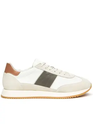NEROGIARDINI Lace Up Leather Sneakers - Beige