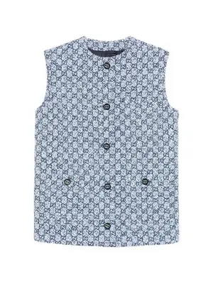 Gucci Multicolor Gg Tweed Vest - Black