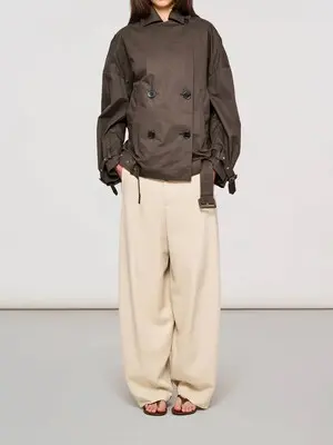OOF WEAR Brushed Cotton Carcoat - Brown