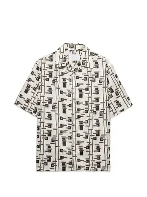 Prada Printed Cotton Blend Bowling Shirt