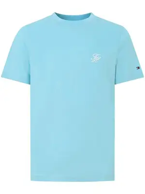 Tommy Hilfiger Script Monogram Swimshop Tee - Blue