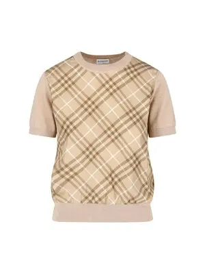 Burberry Wool And Silk Sweater - Beige