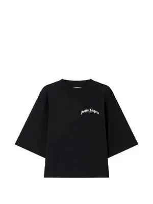Palm Angels Mini Curved Logo Boxy Tee - Black