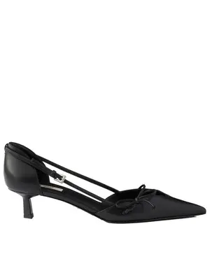 Prada Open-toe Pumps In Leather - Black