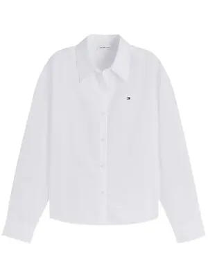 Tommy Hilfiger Boxy Long Sleeve Poplin Shirt - White