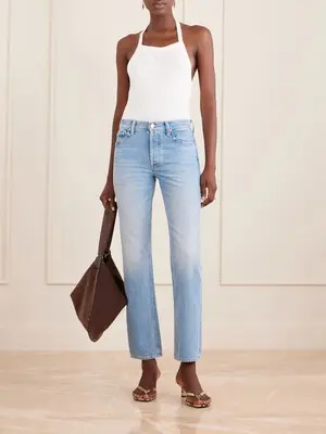 MOTHER The Tomcat Skimp High-rise Straight-leg Jeans - Blue