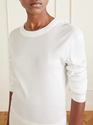 FLORE FLORE Sophie Organic Cotton-jersey Long Sleeve T-shirt - White