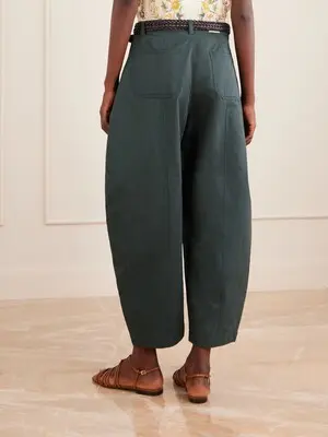Sea Odessa Belted Cotton Wide-leg Pants