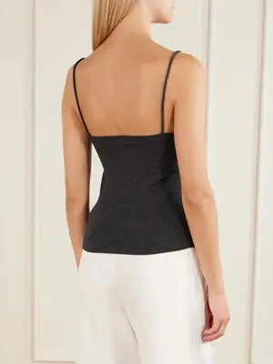 ST. AGNI Organic Cotton-jersey Square Neck Tank - Gray