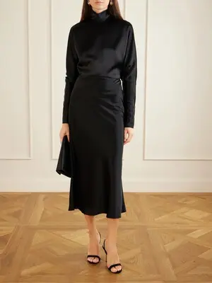 Galvan Valetta Satin Midi Skirt