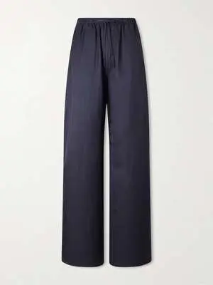 LESET Daniel Satin Wide-leg Pants