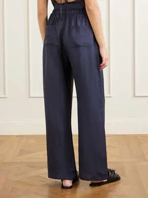 LESET Daniel Satin Wide-leg Pants