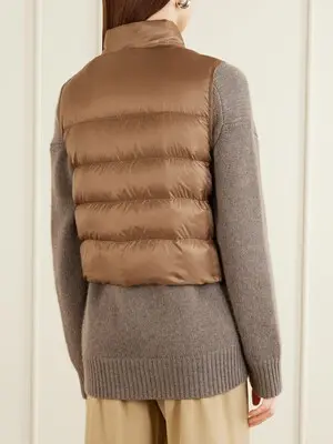 Max Mara Quilted Shell Vest - Light Brown