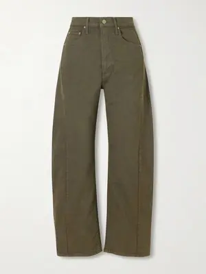 MOTHER The Half Pipe Flood High-rise Wide-leg Jeans - Green