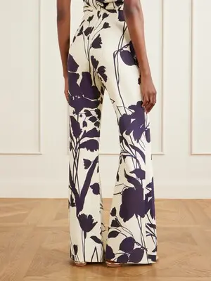 Cara Cara Pisa Floral-print Stretch-crepe Wide-leg Pants