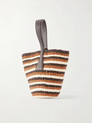 LIFFNER Striped Sisal Tote With Leather Trim - Multi
