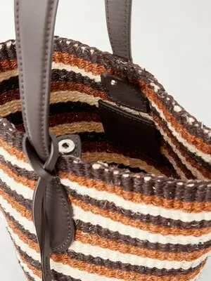 LIFFNER Striped Sisal Tote With Leather Trim - Multi