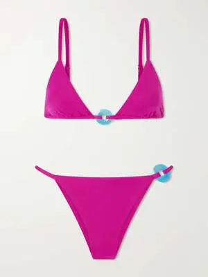 SARA CRISTINA Embellished Bikini - Magenta