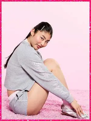 Pink Elle Campus Fleece™ Cropped Crew Sweatshirt - Grey